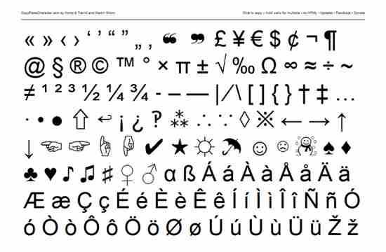 Copia y Pega caracteres raros - Química Inorgánica & Orgánica